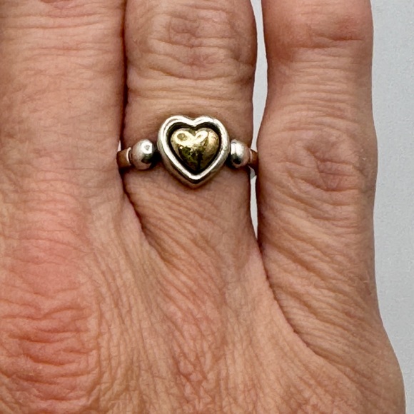 James Avery | Jewelry | James Avery Silver Gold True Heart Ring | Poshmark